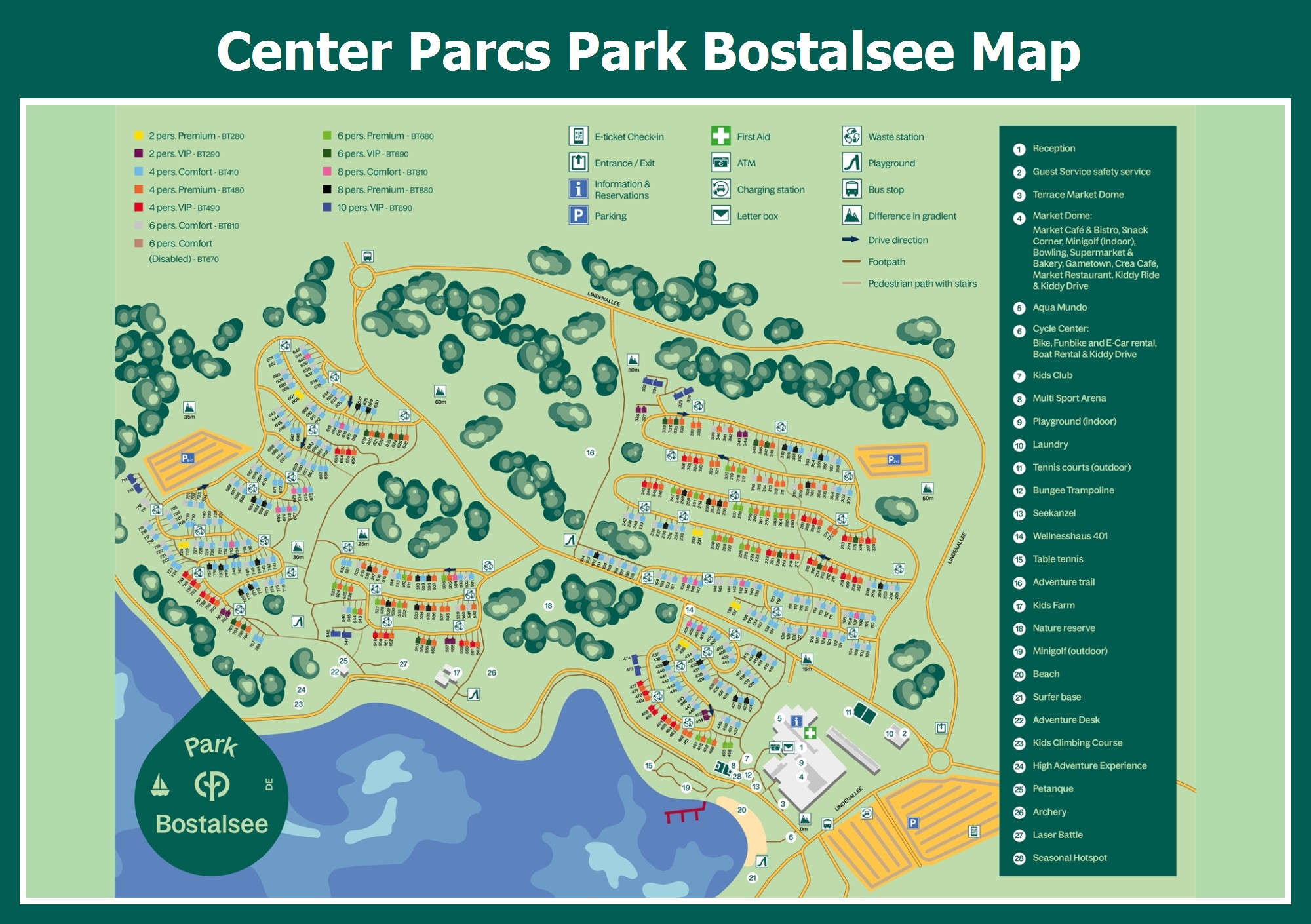 // Village map of Center Parcs Park Bostalsee | ParkExplorer