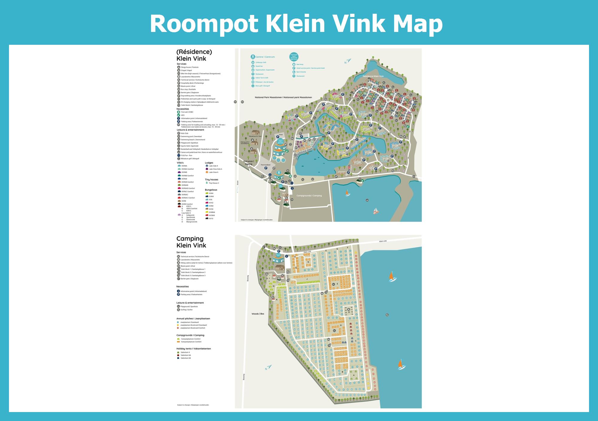 Village map of Roompot Klein Vink | ParkExplorer